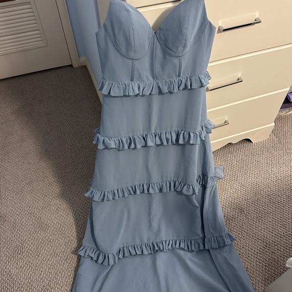 Revelry | Dresses | Revelry French Blue Ruffle Dress | Poshmark